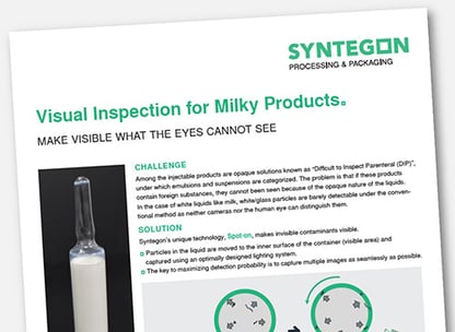 Semi-automated & Manual visual inspection » Syntegon