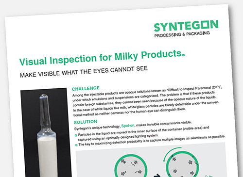 Semi-automated & Manual visual inspection » Syntegon